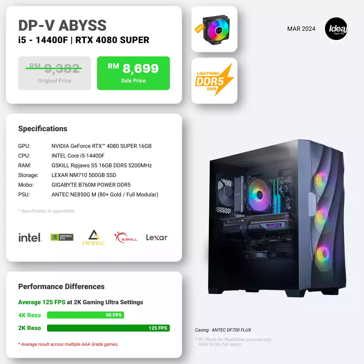 NVIDIA RTX 4080 Super High End Gaming Pc - IDEALTECH